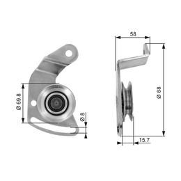 GATES Spannrolle, Keilriemen t36043 f&uuml;r RENAULT