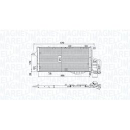 MAGNETI MARELLI Kondensator, Klimaanlage 350203783000 f&uuml;r Opel Vaughall