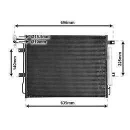 Van Wezel Kondensator, Klimaanlage 02005215 f&uuml;r ROV/TRI/JAG/AUS/MG LAND ROVER