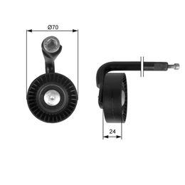 GATES Spannrolle, Keilrippenriemen t39020 f&uuml;r Skoda