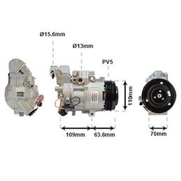 Van Wezel Kompressor, Klimaanlage 3000k075 f&uuml;r MERCEDES-BENZ