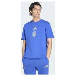 T-Shirt Adidas PERFORMANCE "ITALIEN DNA GRAFIK", Herren, Gr. M, bold blau, Obermaterial: 100% Baumwolle, Rundhals, Shirts T-Shirt