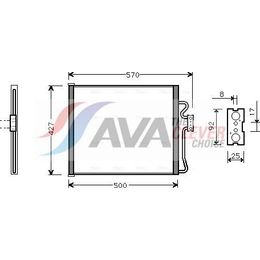 AVA QUALITY COOLING Kondensator, Klimaanlage bw5214 f&uuml;r ALPINA