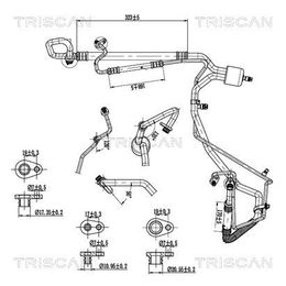 TRISCAN Hochdruck-/Niederdruckleitung, Klimaanlage 901028079 f&uuml;r CITRO&Euml;N PEUGEOT