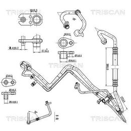 TRISCAN Hochdruck-/Niederdruckleitung, Klimaanlage 901028041 f&uuml;r PEUGEOT