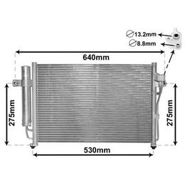 Van Wezel Kondensator, Klimaanlage 82005087 f&uuml;r HYUNDAI