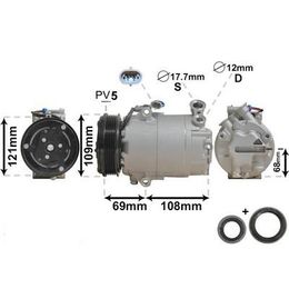 Van Wezel Kompressor, Klimaanlage 3700k317 f&uuml;r OPEL