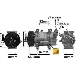 Van Wezel Kompressor, Klimaanlage 0900k214 f&uuml;r CITRO&Euml;N/PEUGEOT CITRO&Euml;N