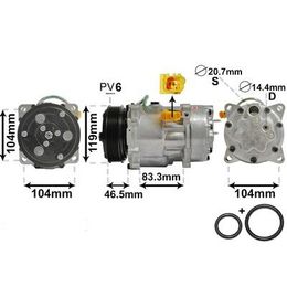 Van Wezel Kompressor, Klimaanlage 0900k201 f&uuml;r CITRO&Euml;N/PEUGEOT PEUGEOT CITRO&Euml;N