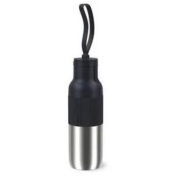 Isolierflasche Emsa "beYou Flip", schwarz, H:26,4cm, Edelstahl, Polypropylen (PP), Silikon, Trinkflaschen, Isolierflasche, mit Flip-Verschluss und Trageband, 100% dicht, sp&uuml;lmaschinengeeignet
