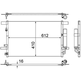 Mahle Kondensator, Klimaanlage ac557000s f&uuml;r Citro&euml;n/Peugeot MITSUBISHI