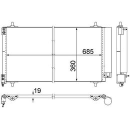 Mahle Kondensator, Klimaanlage ac592000s f&uuml;r Peugeot