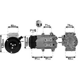 Van Wezel Kompressor, Klimaanlage 1800k498 f&uuml;r Ford
