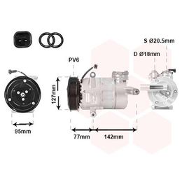 Van Wezel Kompressor, Klimaanlage 1800k469 f&uuml;r Ford