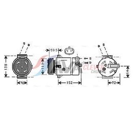 AVA QUALITY COOLING Kompressor, Klimaanlage olak279 f&uuml;r Opel CADILLAC Vaughall SAAB Fiat