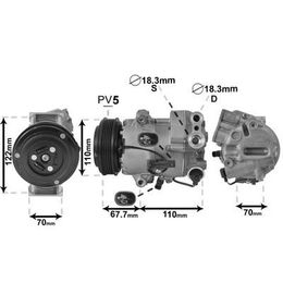 Van Wezel Kompressor, Klimaanlage 3700k608 f&uuml;r Opel