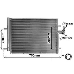Van Wezel Kondensator, Klimaanlage 18005428 f&uuml;r Ford