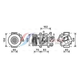 AVA QUALITY COOLING Kompressor, Klimaanlage toak627 f&uuml;r TOYOTA