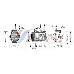 AVA QUALITY COOLING Kompressor, Klimaanlage sbak054 f&uuml;r SAAB