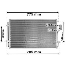 Van Wezel Kondensator, Klimaanlage 82005311 f&uuml;r HYUNDAI