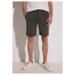 Shorts Street One MEN, Herren, Gr. 38, industrial grau, Stoff, 74% Polyester, 21% Viskose, 5% Elasthan, unifarben, regular fit kurz, Hosen Shorts, mit Elastikbund