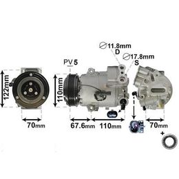 Van Wezel Kompressor, Klimaanlage 3700k606 f&uuml;r Opel