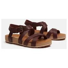 Sandale Timberland "MALIBU WAVES BACKSTRAP SANDAL", Damen, Gr. 37, bur f grain, Leder, Schuhe Sandale, aus Leder