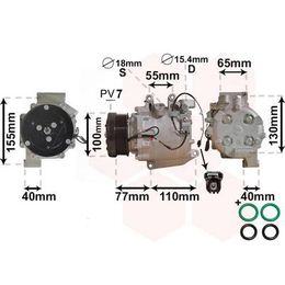 Van Wezel Kompressor, Klimaanlage 2500k208 f&uuml;r HONDA