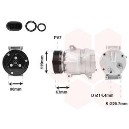 Van Wezel Kompressor, Klimaanlage 4300k440 f&uuml;r RENAULT