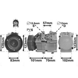 Van Wezel Kompressor, Klimaanlage 8200k209 f&uuml;r HYUNDAI
