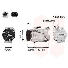 Van Wezel Kompressor, Klimaanlage 4300k392 f&uuml;r NISSAN RENAULT