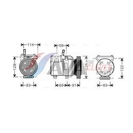 AVA QUALITY COOLING Kompressor, Klimaanlage hyak199 f&uuml;r HYUNDAI
