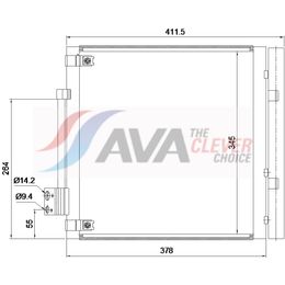 AVA QUALITY COOLING Kondensator, Klimaanlage te5005d f&uuml;r Tesla