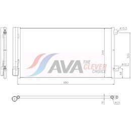 AVA QUALITY COOLING Kondensator, Klimaanlage je5097d f&uuml;r JEEP