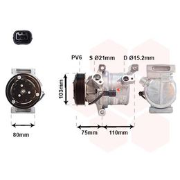 Van Wezel Kompressor, Klimaanlage 1501k702 f&uuml;r RENAULT