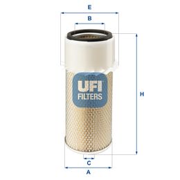 UFI Luftfilter 2793100 Filtereinsatz 313mm f&uuml;r SANTANA Fiat