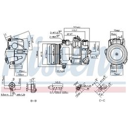 NISSENS Kompressor, Klimaanlage 890696 f&uuml;r Mercedes
