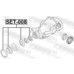 FEBEST Wellendichtring, Differential set008 hinten f&uuml;r BMW ROLLS-ROYCE