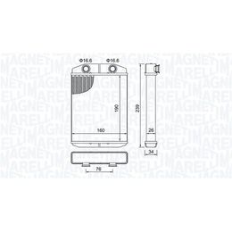 MAGNETI MARELLI W&auml;rmetauscher, Innenraumheizung 350218507000 f&uuml;r ABARTH