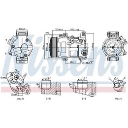NISSENS Kompressor, Klimaanlage 89516 f&uuml;r TOYOTA