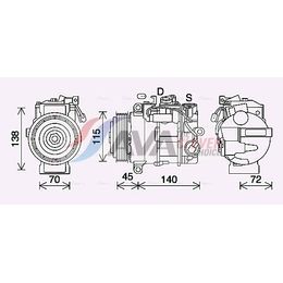 AVA QUALITY COOLING Kompressor, Klimaanlage msak710 f&uuml;r Mercedes