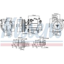NISSENS Kompressor, Klimaanlage 89549 f&uuml;r MAZDA