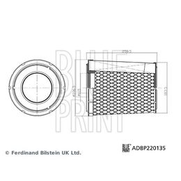Blue Print Luftfilter adbp220135 Filtereinsatz 260mm f&uuml;r ISUZU