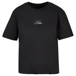 T-Shirt MISS TEE "Miss Tee Babe Wording Tee", Damen, Gr. L, schwarz, 100% Baumwolle, bedruckt, oversize, Rundhals, Shirts T-Shirt