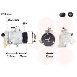 Van Wezel Kompressor, Klimaanlage 1801k707 f&uuml;r Ford