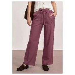 Stoffhose Street One "Style Emee", Damen, Gr. 44, L&auml;nge 30, schwarz clouded blush, Web, Obermaterial: 85% Viskose, 15% Nylon, unifarben, loose fit lang, Hosen Stoffhose, Crepe Sommerhose mit Viskose