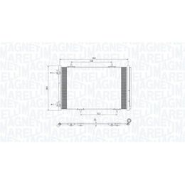 MAGNETI MARELLI Kondensator, Klimaanlage 350203812000 f&uuml;r Citro&euml;n/Peugeot