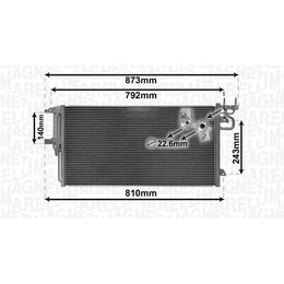 MAGNETI MARELLI Kondensator, Klimaanlage 350203868000 f&uuml;r Ford