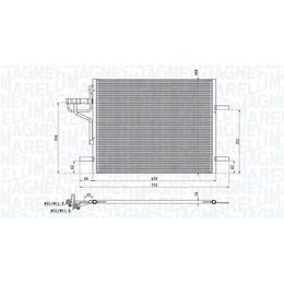 MAGNETI MARELLI Kondensator, Klimaanlage 350203876000 f&uuml;r Ford