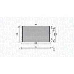 MAGNETI MARELLI Kondensator, Klimaanlage 350203962000 f&uuml;r VAG